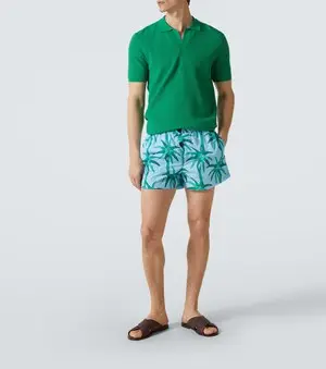 Orlebar Brown Roddy Waffle-knit Mesh Polo Shirt - Green
