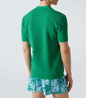 Orlebar Brown Roddy Waffle-knit Mesh Polo Shirt - Green