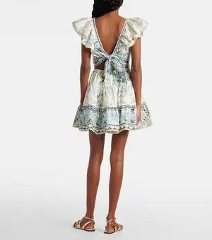 Camilla Crystal-embellished Cotton Minidress - Multicoloured