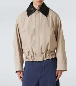 Bottega Veneta Intrecciato Leather Twill Blouson