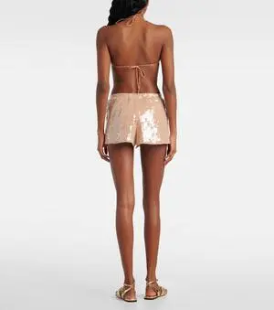Oseree Marylin Sequined Shorts - Neutrals