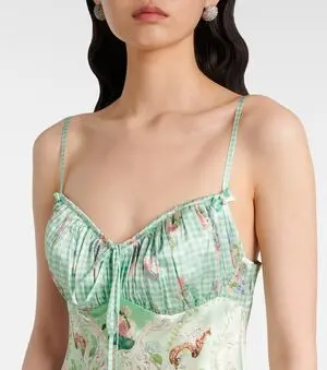 Camilla Gathered Silk Midi Dress