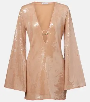 Oseree Sequined Tunic - Beige