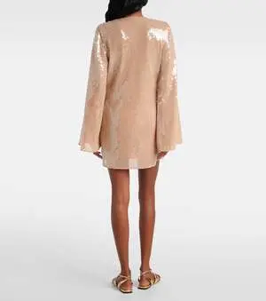 Oseree Sequined Tunic - Beige