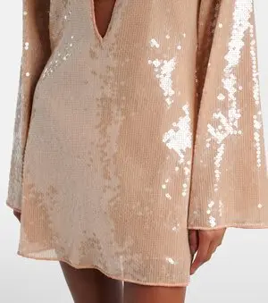 Oseree Sequined Tunic - Beige
