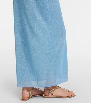 Oseree Lumière Belted Maxi Dress - Blue