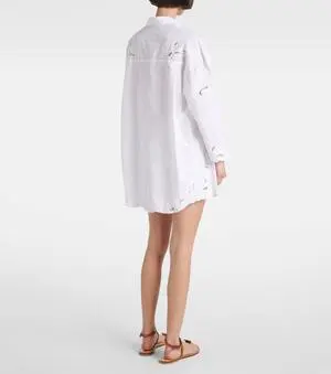 JULIET DUNN Broderie Anglaise Cotton Poplin Shirt