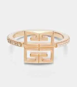 Givenchy 4g Swarovski Embellished Ring - Gold