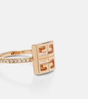 Givenchy 4g Swarovski Embellished Ring - Gold