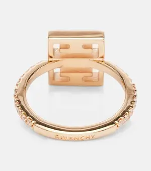 Givenchy 4g Swarovski Embellished Ring - Gold