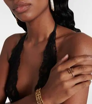 Givenchy 4g Swarovski Embellished Ring - Gold