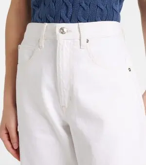 FRAME Bubble High-rise Barrel-leg Jeans - White