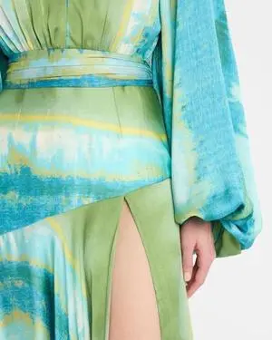 BRONX BANCO Bronx And Banco Carmen Coastal Gown - Blue Multi