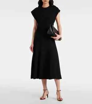 JIL SANDER Ribbed-knit Midi Dress