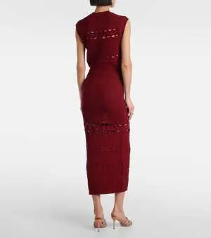 Elie Saab Cut-out Knitted Midi Skirt