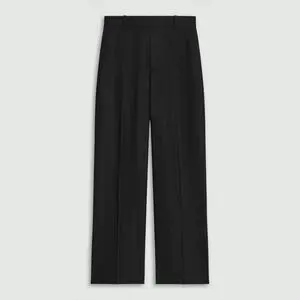 Theory Straight Pant In Linen-viscose - Black