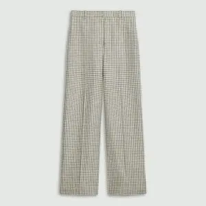 Theory Straight Pant In Checked Linen-blend
