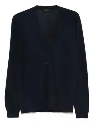 ROBERTO COLLINA Fine-knit Cardigan - Blue