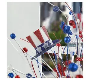 GLITZHOME 20' Patriotic Americana Top Hat Table Tree