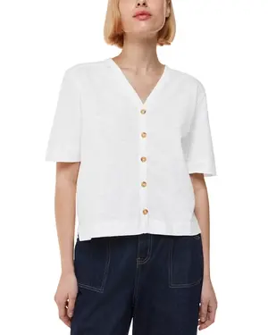 Whistles Ella V-neck Button-down Shirt