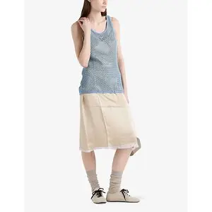 Prada Sleeveless Cotton Mesh Top
