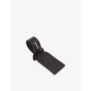 Smythson Panama Leather Travel Tag - Black