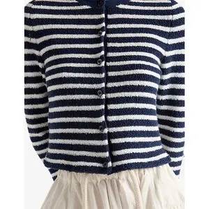 Prada Striped Boucle Knitted Cardigan