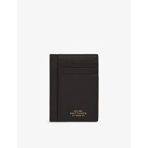 Smythson Panama Leather Card Holder - Black