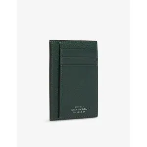 Smythson Panama Leather Card Holder - Forest Green