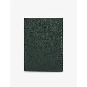 Smythson Panama Leather Card Holder - Forest Green