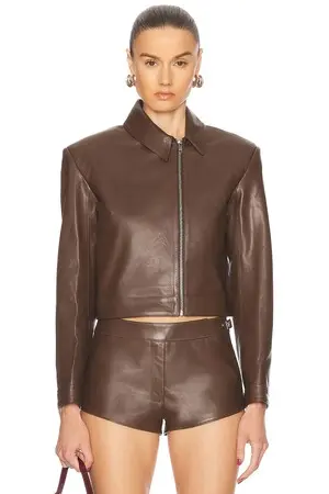 Women's Off-Center Zip Leather Jackets