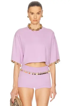 Rabanne Embellished Knit Crop Top