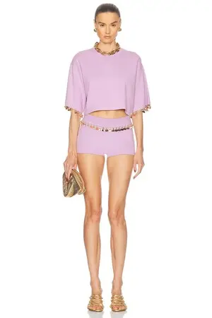 Rabanne Embellished Knit Crop Top