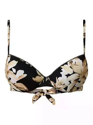 TWINSET Floral-print Push-up Bikini Top - Black