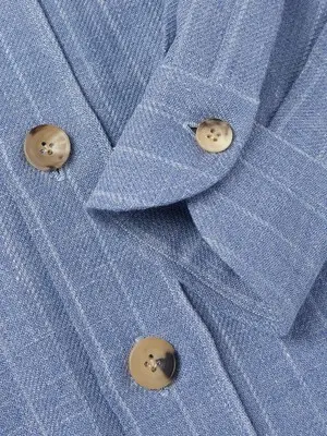 Rubinacci Striped Linen And Wool-blend Overshirt