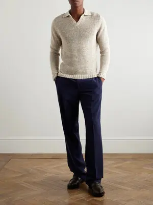 Thom Sweeney Linen-blend Polo Shirt