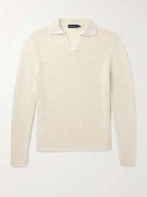 Thom Sweeney Linen-blend Polo Shirt