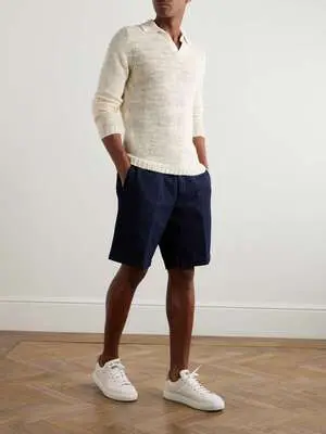 Thom Sweeney Linen-blend Polo Shirt