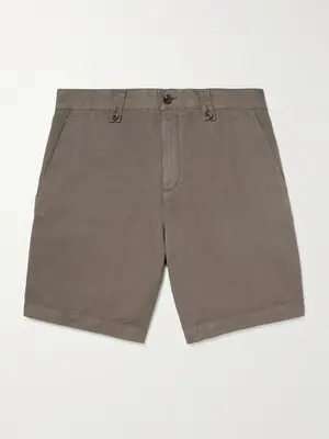 Mr P. Wide-leg Organic Cotton And Linen-blend Bermuda Shorts