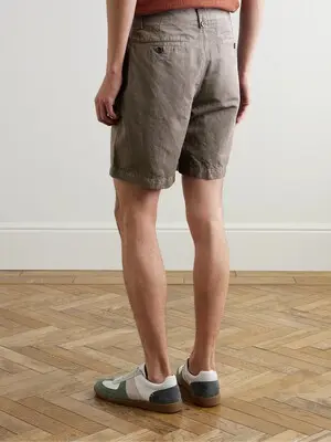 Mr P. Wide-leg Organic Cotton And Linen-blend Bermuda Shorts