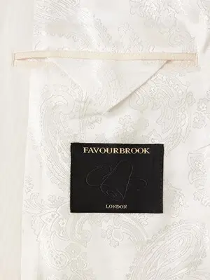 FAVOURBROOK Double-breasted Herringbone Linen And Silk-blend Tuxedo Jacket