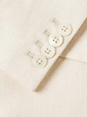FAVOURBROOK Slim-fit Herringbone Linen And Silk-blend Suit Jacket - Neutrals