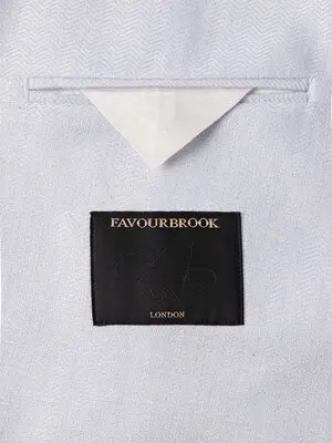 FAVOURBROOK Slim-fit Herringbone Linen And Silk-blend Suit Jacket