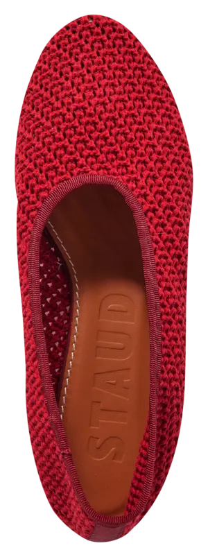 Staud Alba Crocheted Ballet Flats - Red