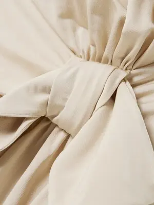 Rabanne Asymmetric Bow-detailed Gathered Mini Dress