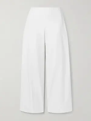 LIBEROWE Cotton-sateen Wide-leg Pants - White