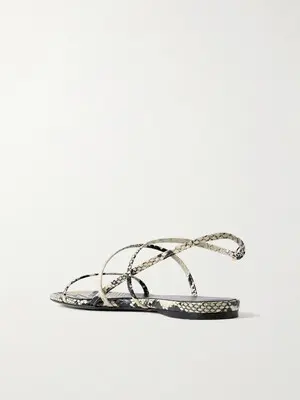 Khaite Loop Snake-effect Leather Sandals - Animal Print