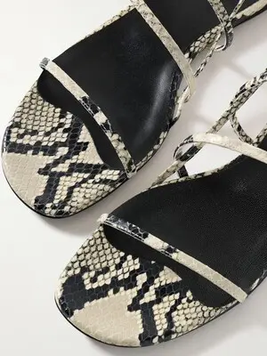 Khaite Loop Snake-effect Leather Sandals - Animal Print