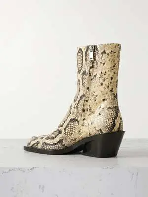 JIL SANDER Snake-print Ankle Boots - Snake Print