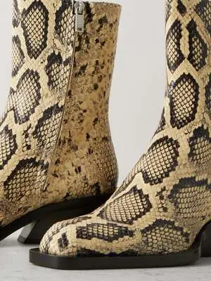 JIL SANDER Snake-print Ankle Boots - Snake Print